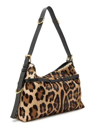 Givenchy Voyou Medium Goat-hair Shoulder Bag - Leopard