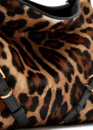 Givenchy Voyou Medium Goat-hair Shoulder Bag - Leopard
