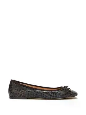 ODISSI Lou Python-print Leather Ballet Flats