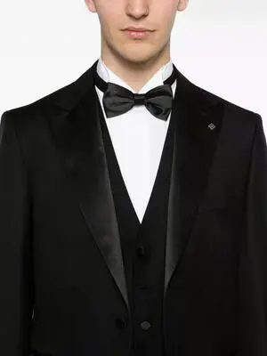 Tagliatore Satin-trim Suit - Black
