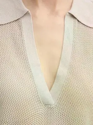 MARC AUREL Mesh Knit V-neck T-shirt