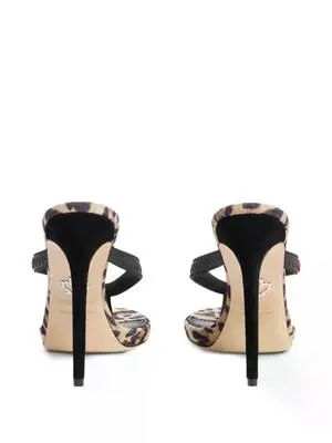 Dsquared2 Leopard Print Mule Sandals With Thong Strap