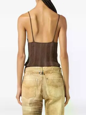 Blumarine Knit V-neck Top - Brown