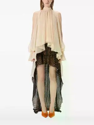 Blumarine Asymmetric Chiffon Blouse