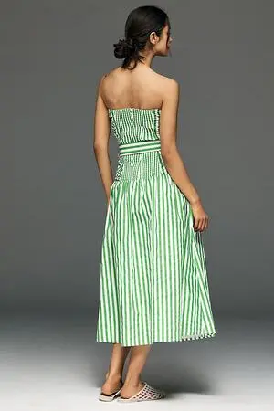LOVE WEDNESDAY Strapless Midi Dress