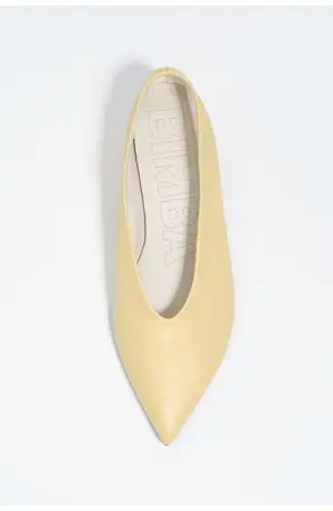 Bimba Y Lola Leather Mid-heel Court Shoe - Light Yellow
