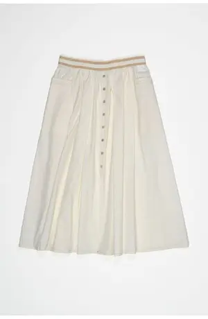Bimba Y Lola A-line Skirt With Button Detail - Ivory