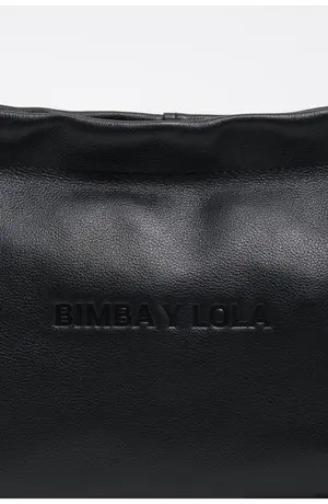 Bimba Y Lola Medium Leather Shoulder Bag - Black