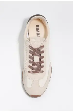 Bimba Y Lola Suede And Nylon Lace-up Sneakers - White