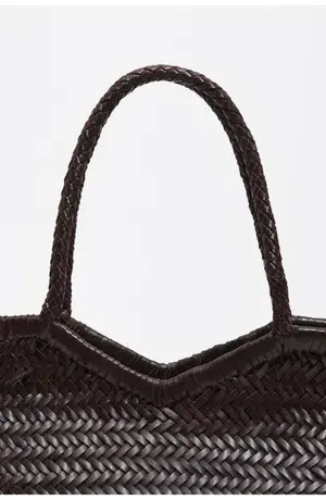 Bimba Y Lola Large Braided Leather Shopper Bag - Aubergine