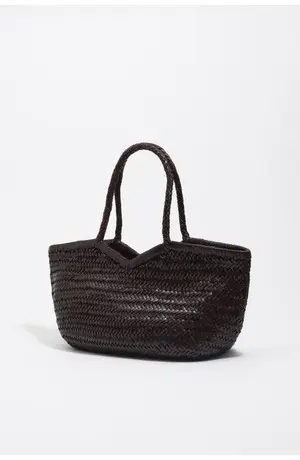 Bimba Y Lola Large Braided Leather Shopper Bag - Aubergine