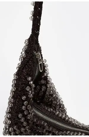 Bimba Y Lola Small Beaded Crochet Shoulder Bag