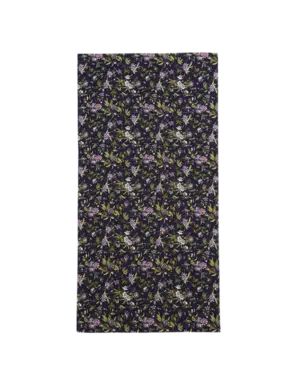 FABLE ENGLAND Passion Flower Lightweight Long Scarf - Navy