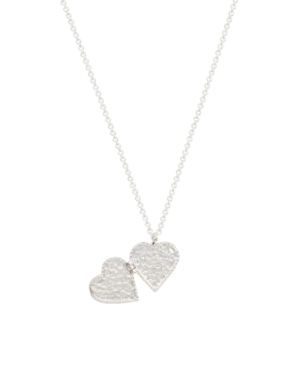 FABLE ENGLAND Forget Me Not Heart Locket Necklace - Silver