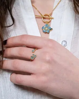 FABLE ENGLAND Forget Me Not Open Ring