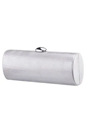 Nina Xandra Metallic Faux Leather Frame Clutch - Silver