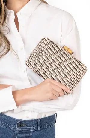 Nina Malia Frame Clutch - Neutral Multi
