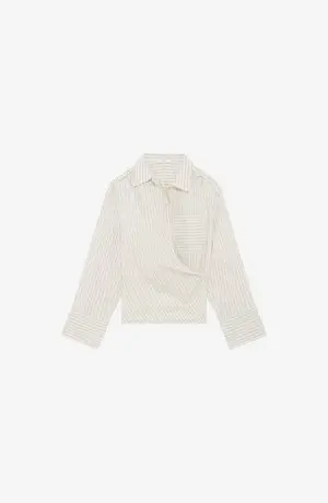 IRO PARIS Lace Poplin Wrap Shirt