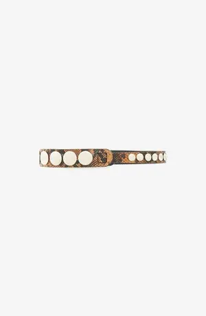 IRO PARIS Crescendo Studded Belt - Black/cognac