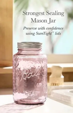 BALL Vintage Glass Mason Jars, 32 Ounce - Rose