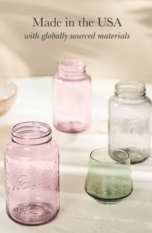 BALL Vintage Glass Mason Jars, 32 Ounce - Rose