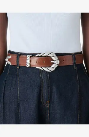 IRO PARIS Embella Leather Belt - Cognac