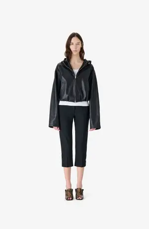 IRO PARIS Tulum Leather Zip-up Hoodie Jacket