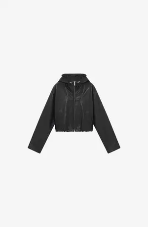 IRO PARIS Tulum Leather Zip-up Hoodie Jacket