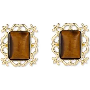 PETIT MOMENTS Viva Stud Earrings - Gold/brown