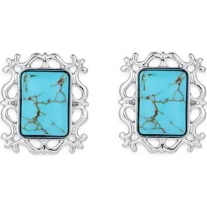 PETIT MOMENTS Viva Stud Earrings - Silver/turquoise