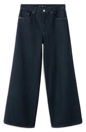 Mango High-waist Wide Leg Full-length Jeans - Open Blue