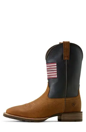 Ariat Hybrid Rancher Patriot Wide Square Toe Cowboy Boot - Brown