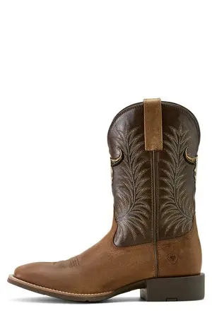 Ariat Sport Steer Skull Wide Square Toe Cowboy Boot
