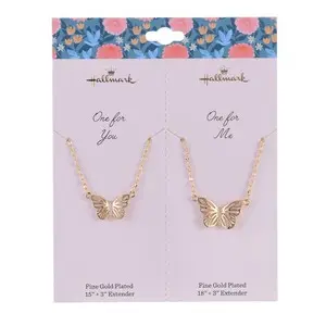 HALLMARK Tear And Share Butterfly Pendant Necklaces Set