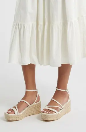 Bp. Coco Espadrille Ankle Strap Platform Wedge Sandal - Ivory Vanilla