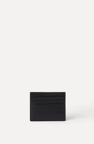 Brunello Cucinelli Grained Leather Card Holder - Black