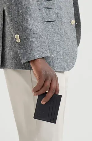 Brunello Cucinelli Grained Leather Card Holder - Black