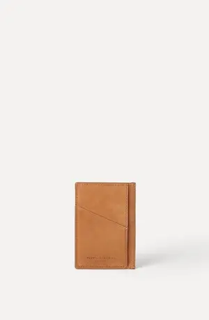 Brunello Cucinelli Nubuck Card Holder - Cognac