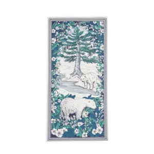 FABLE ENGLAND Solara Tales Teal Scarf - Teal & Ivory