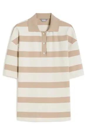 MM BY MAX MARA Labetaia Striped Polo Top - Ivory
