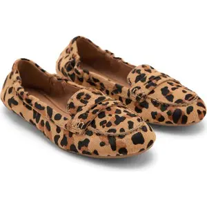 Mango Genuine Calf Hair Penny Loafer - Medium Brown