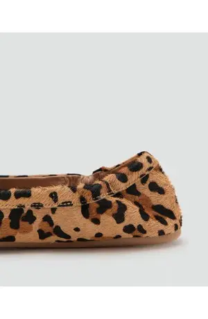 Mango Genuine Calf Hair Penny Loafer - Medium Brown