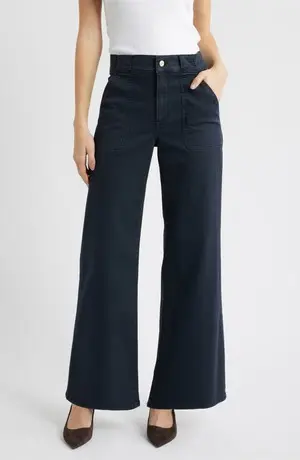FRAME Modern Pocket High-waist Wide-leg Pants