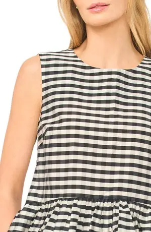 Ted Baker London Gingham Sleeveless Peplum Top