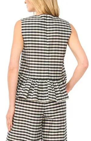 Ted Baker London Gingham Sleeveless Peplum Top