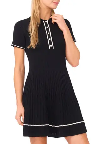 Ted Baker London Polo Style Minidress With Pleated Skirt