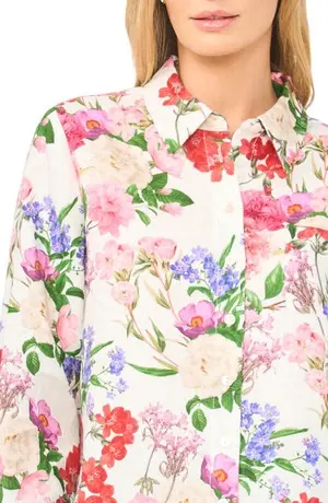 Ted Baker London Erin Floral Linen Button-up Shirt
