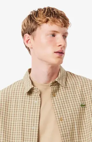 Lacoste Oversize Drawstring Hem Snap Front Overshirt