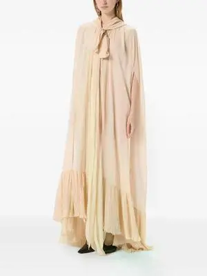Blumarine Hooded Cape Dress - Neutrals