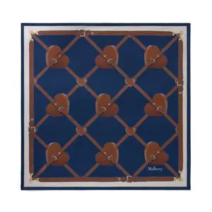Mulberry Heart Pocket Square - Pigment Blue
